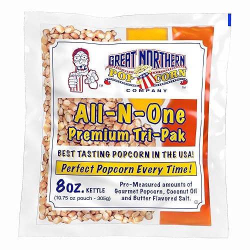 8oz Popcorn Machine Popcorn Packets - All-in-One Movie Theater Style ...