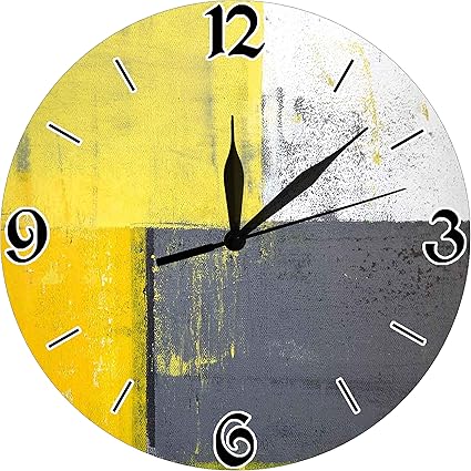 Amazon.com: GeTJonesRiGhT Grey and Yellow Decorative Wall Clock, Street ...