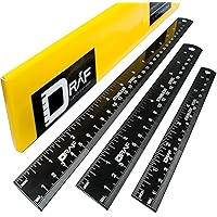 Amazon.com: Steel Black Metal Ruler Set - 12, 8, 6 Inch Measuring Kit ...