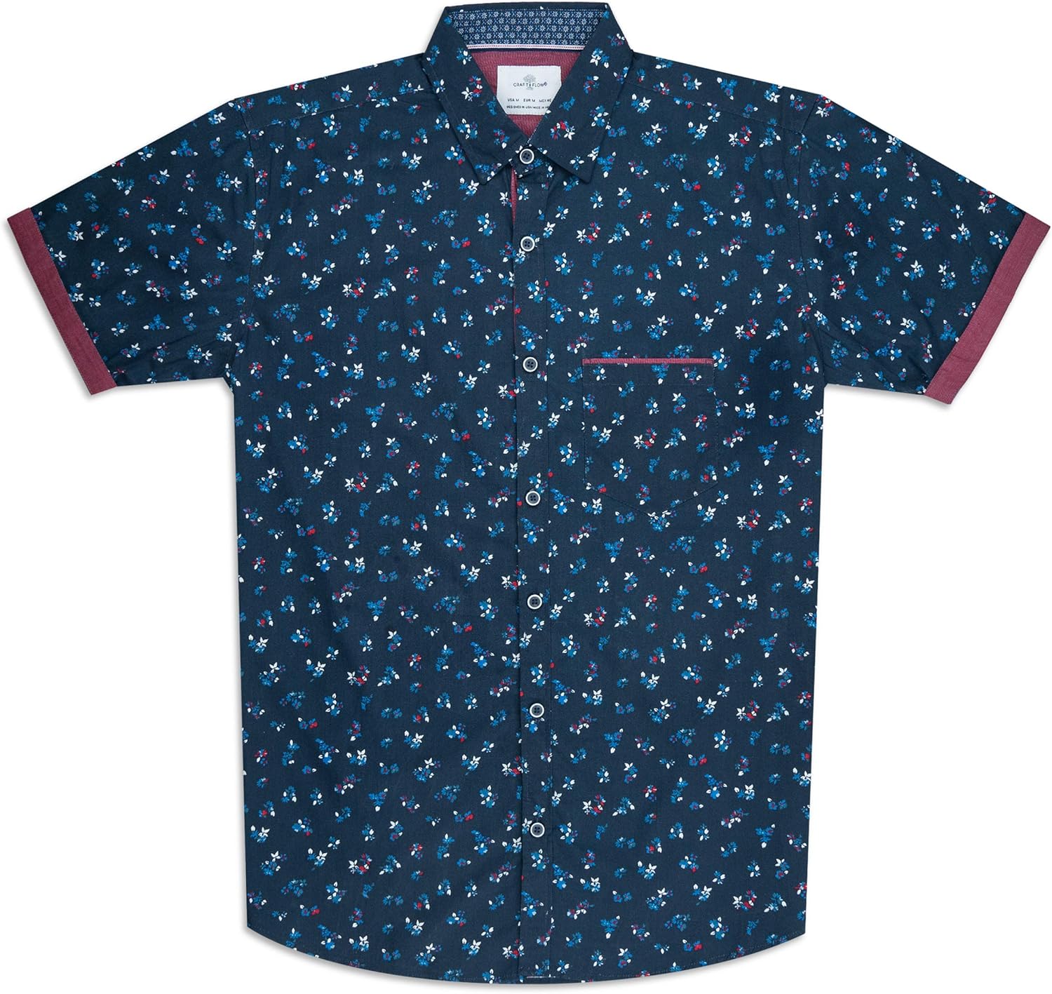 Amazon.com: CRAFT + FLOW - Men’s Button Down Short Sleeve Shirt for ...