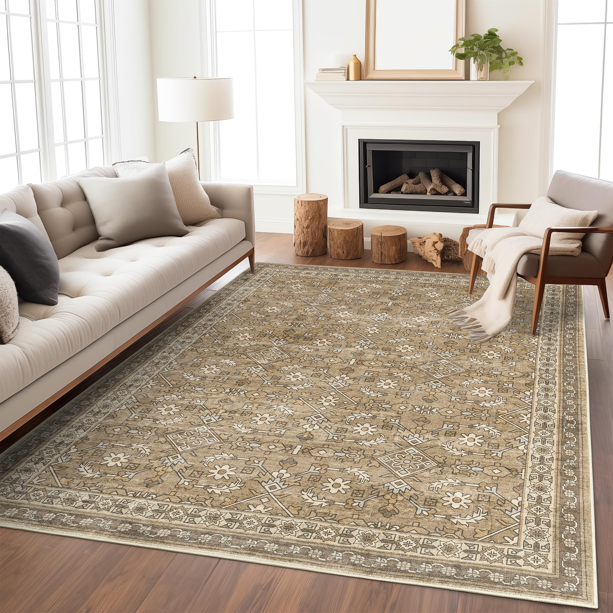 Valenrug Washable Runner Rug 2'6x8 - Ultra-Thin Antique Collection Area ...
