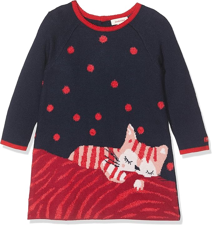 Catimini Baby-Mädchen CP30183 Robe Tricot Kleid, Blau (Ink 88), 18-24 ...