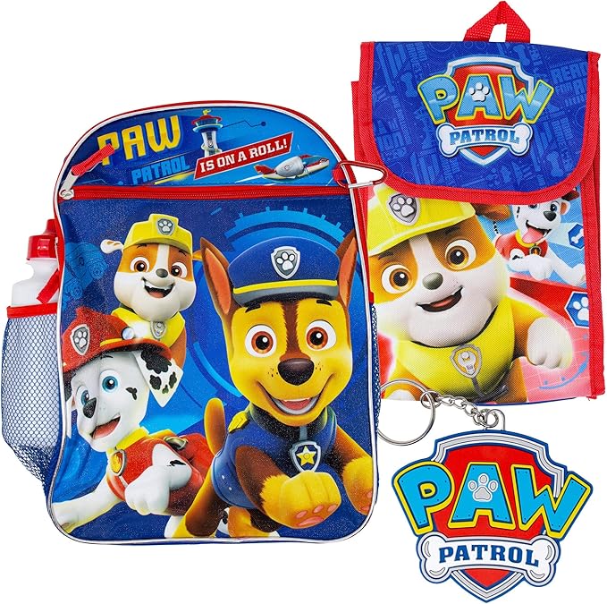 Paw Patrol Backpack, Lunch Bag, Water Bottle 5-Piece Combo Set: Amazon ...