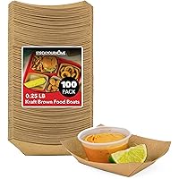 Amazon.com: [100 Pack] Small Disposable Brown Kraft Paper Food Trays, 0 ...