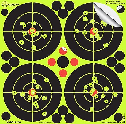 Splatterburst Targets - 25 Pack of 6 inch Adhesive Stick & Splatter ...