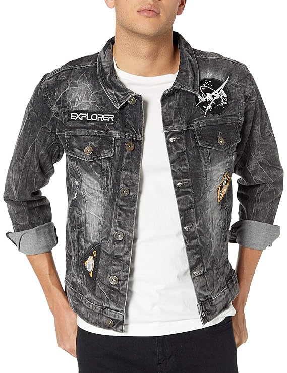 Buy WT02 Men's NASA Collection Denim Jacket at Amazon.in