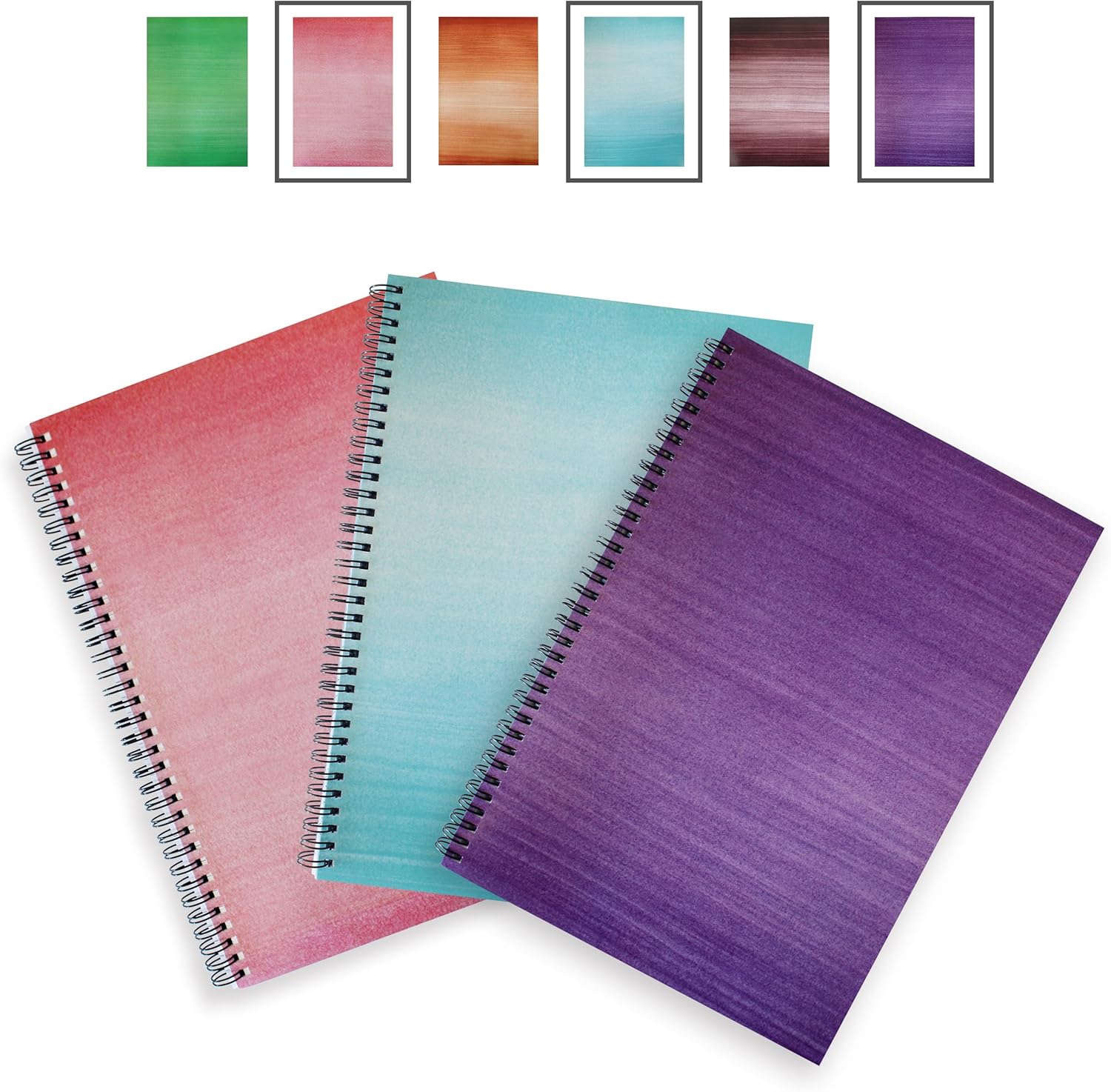 Lexy Notes Cahier Spirale A4 à Reliure Rigide - 140 Pages Lignées - Lot ...