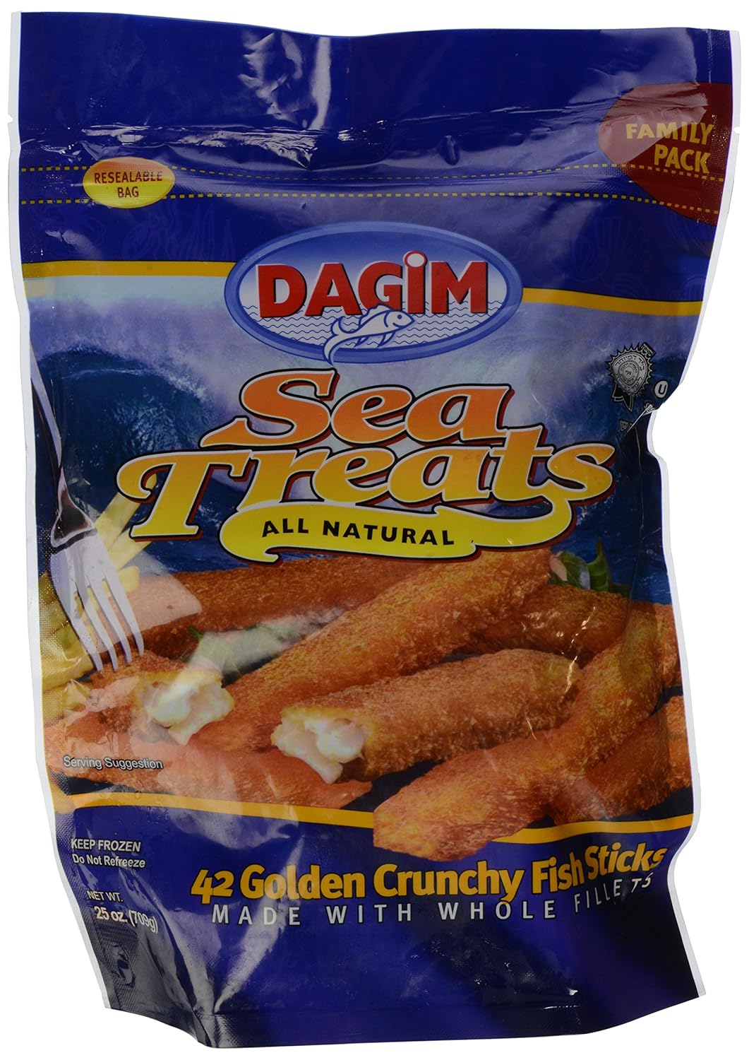 Dagim, Whole Fillet Fish Sticks in Bag, 25 oz (Frozen): Amazon.com ...