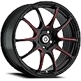 Amazon.com: Konig Illusion Black Ball Cut Red Wheel (17x7"/5x100mm ...