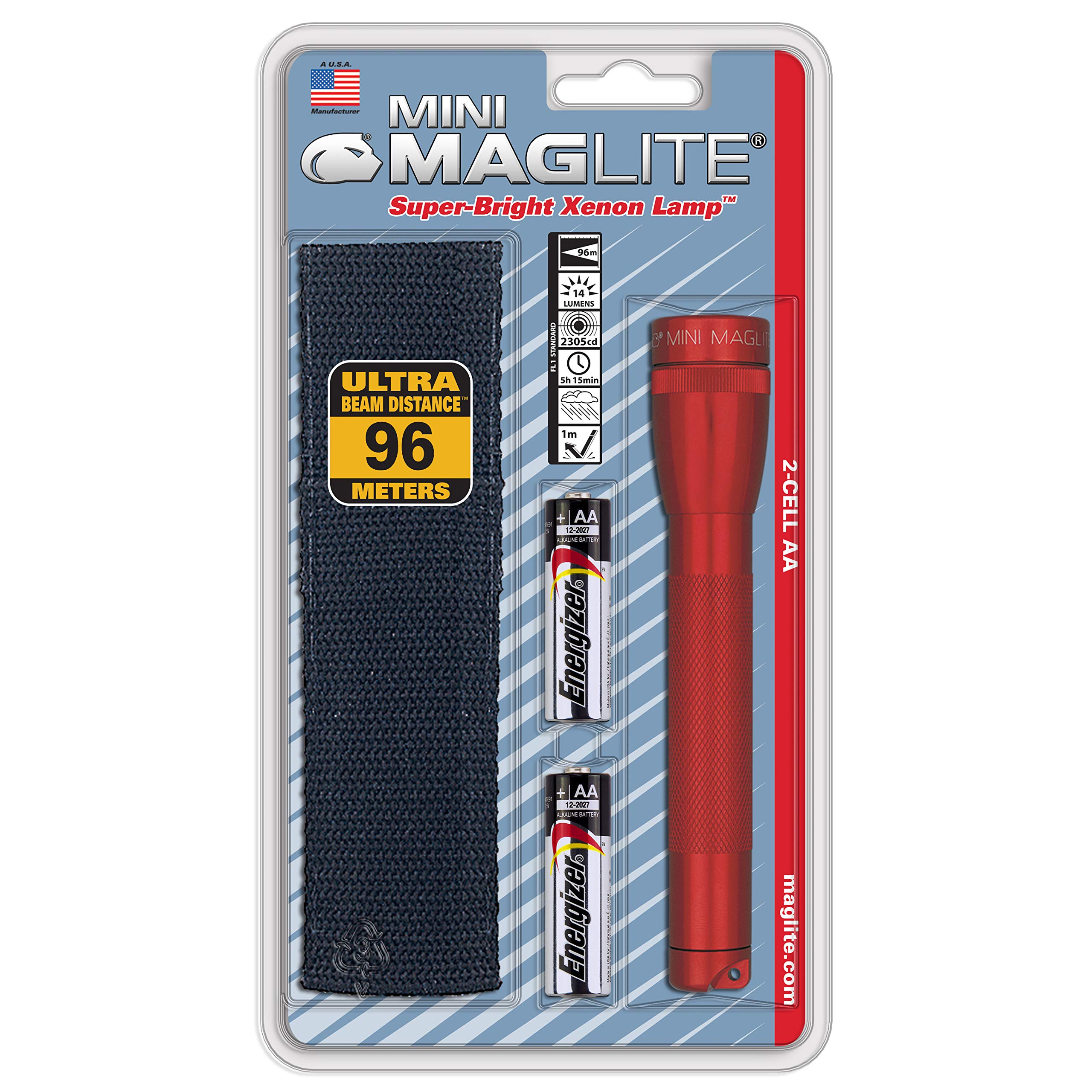 Mua Mini Incandescent 2-Cell AA Flashlight with Holster, Red trên ...