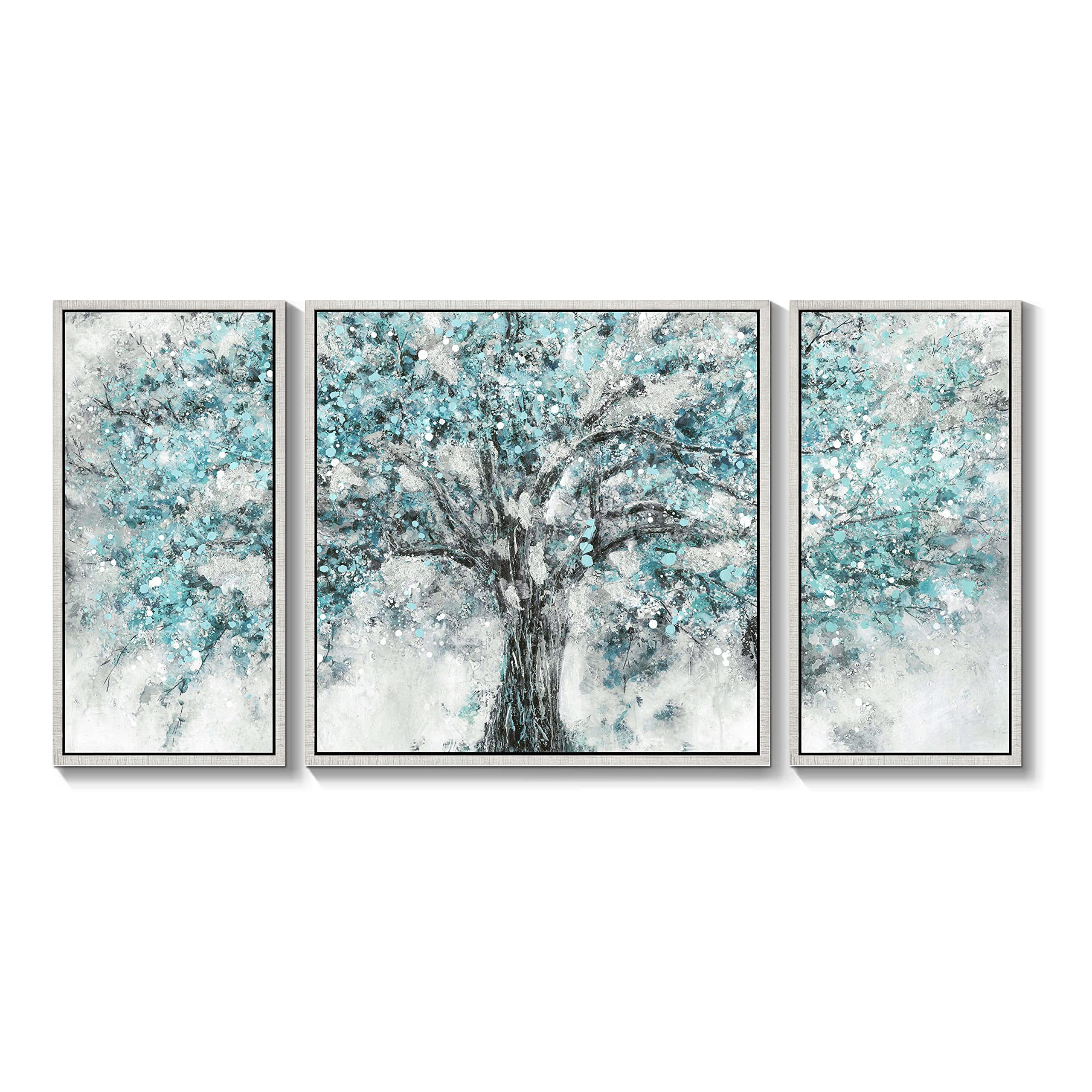 TAR TAR STUDIO Abstract Tree Canvas Wall Art: Blue Blossom Artwork ...