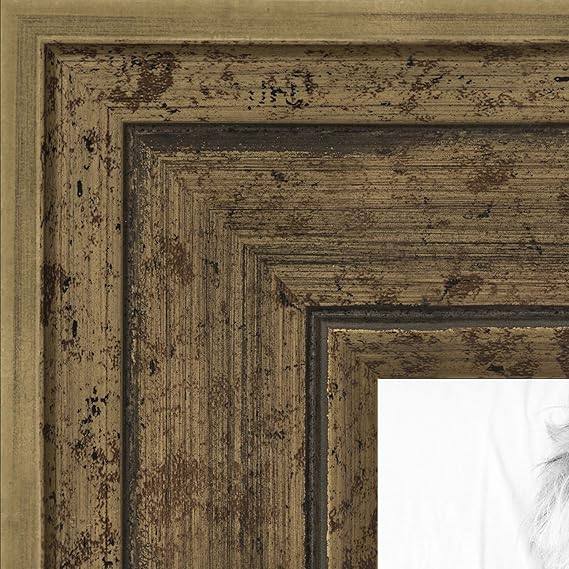 Buy ArtToFrames 18x30 inch Contemporary Ivory Multi-Foil Wood Picture ...