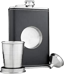 Amazon.com | Shot Flask - 8oz Flask with a Built-in Collapsible Shot ...