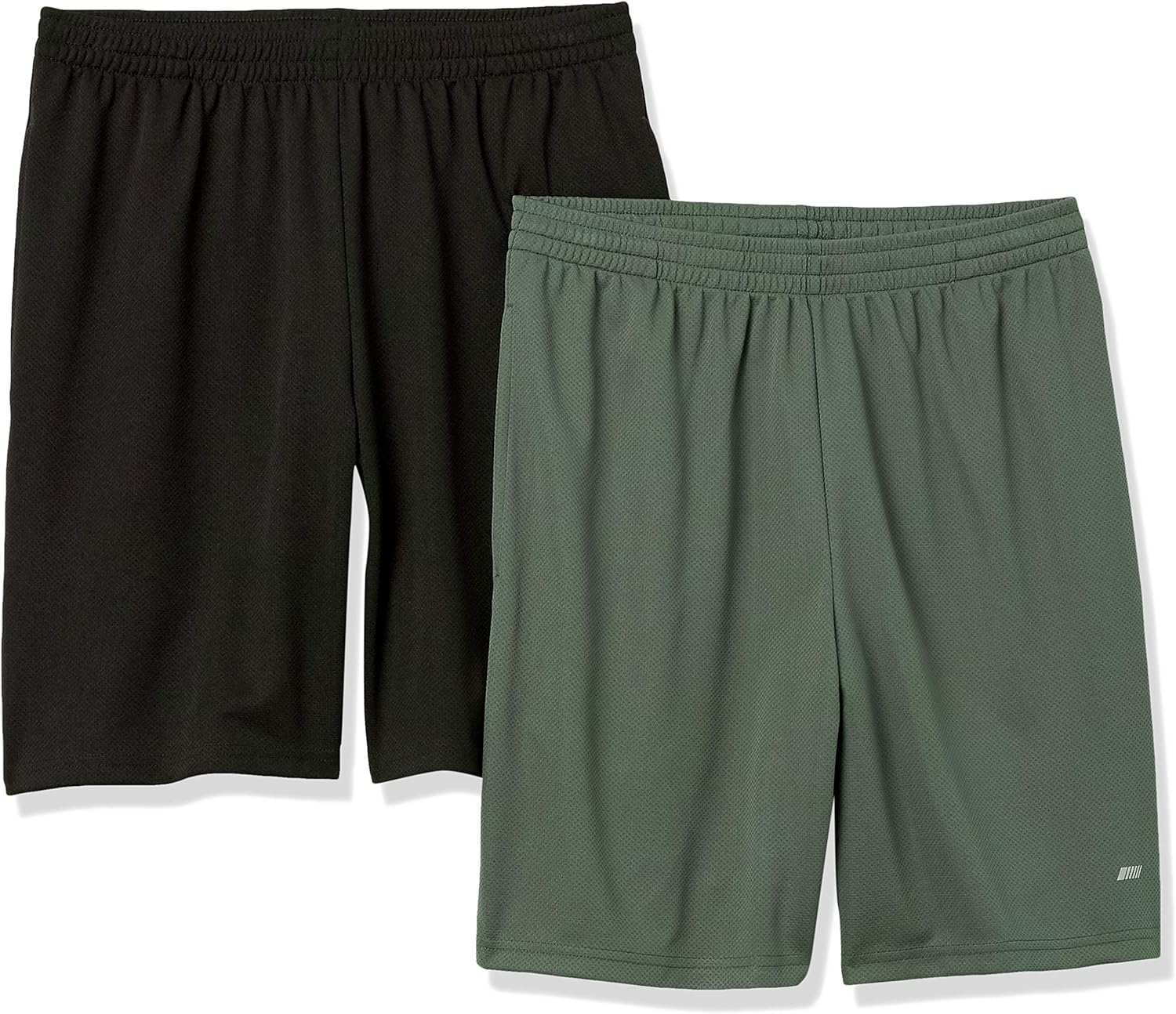 Amazon Essentials 2-Pack Loose-fit Performance Shorts, Olive/Black, XXL ...