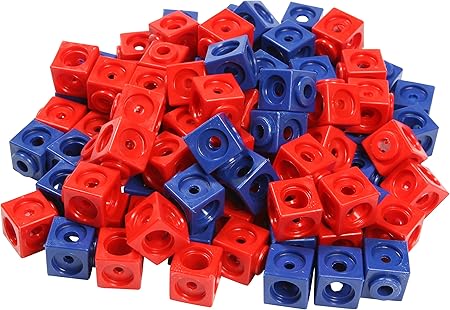 Dick Système de 170100 100 cubes à emboîter Rouge/Bleu: Amazon.fr ...