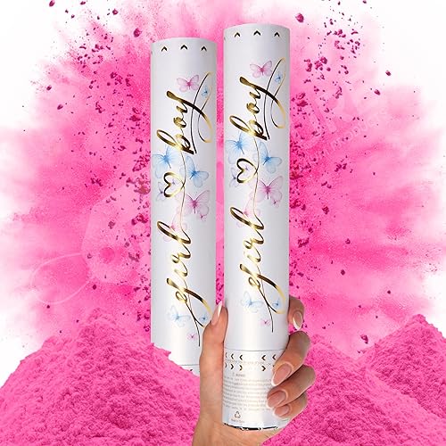 PrimePure Gender Reveal Confetti Cannon - Biodegradable Powder Cannons ...