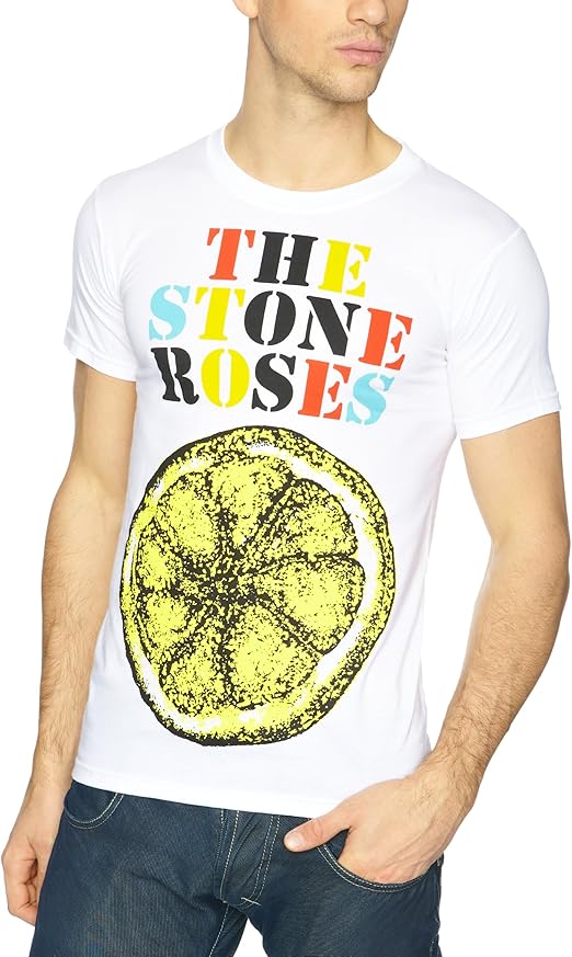 The Stone Roses Logo Lemon Multicolour Men's T-Shirt: Amazon.co.uk ...