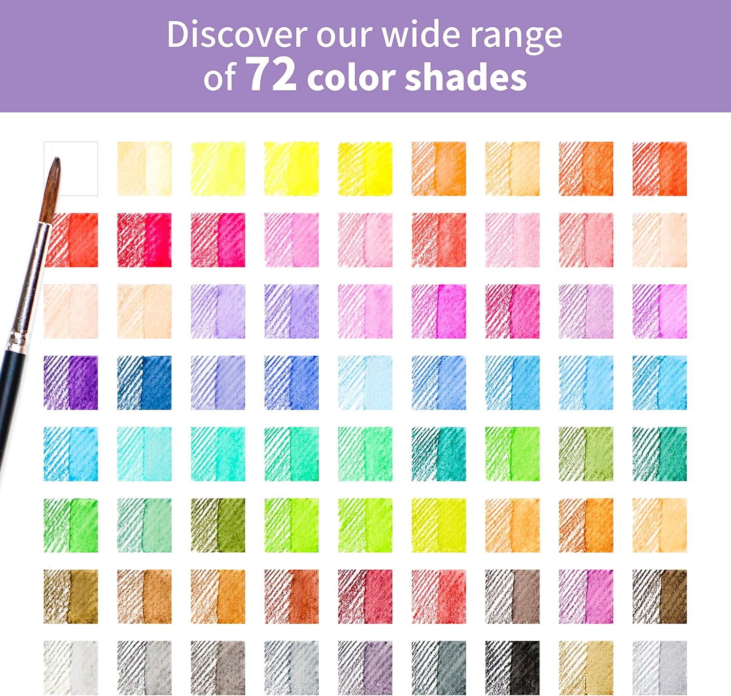 PAGOS 72 Pieces Watercolor Pencil Set, Vivid Colors for Drawing ...