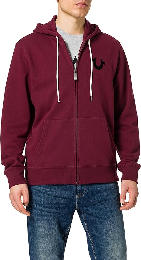 True Religion Classic Logo Long Sleeve Zip Up Hoodie Sudadera con ...