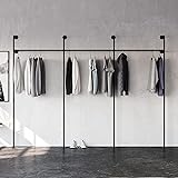 Amazon.com: pamo Industrial pipe clothing rack metal black - Wall ...