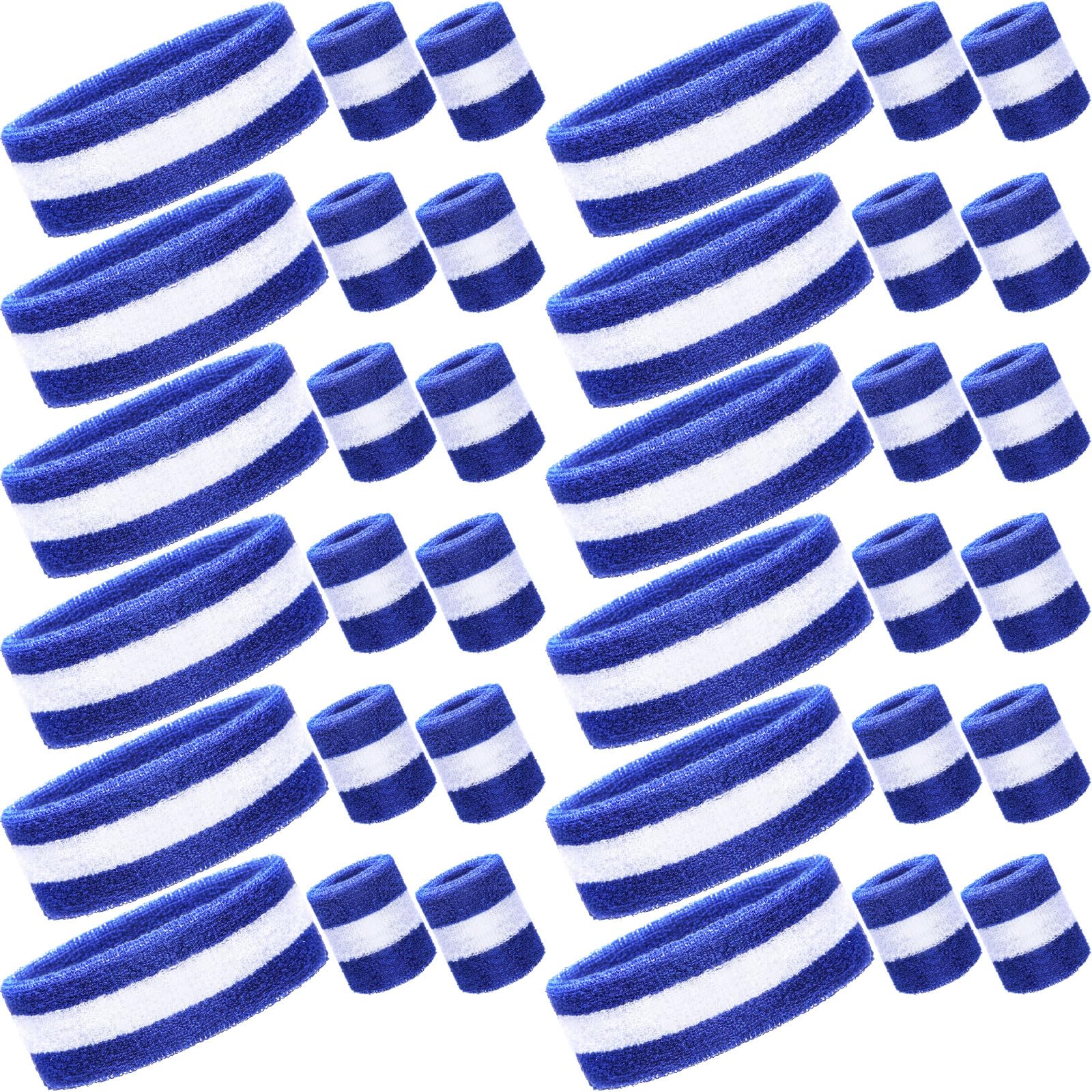 36 Pcs Bulk Striped Sweatband Set Include 12 Pcs Sweat Absorbing ...