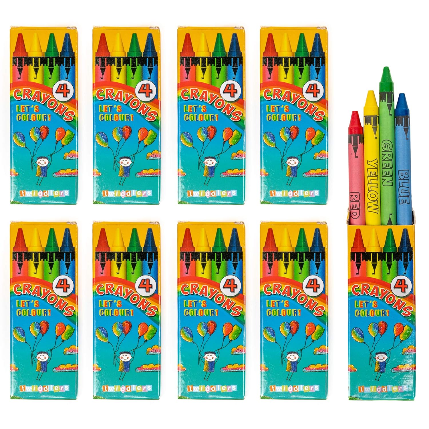 The Twiddlers Bulk 50 Packs of Wax Crayons, each with 4 Assorted ...