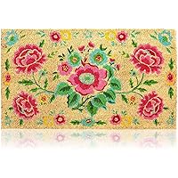Amazon.com: Juvale Natural Coir Floral Spring Door Mat for Front Door ...