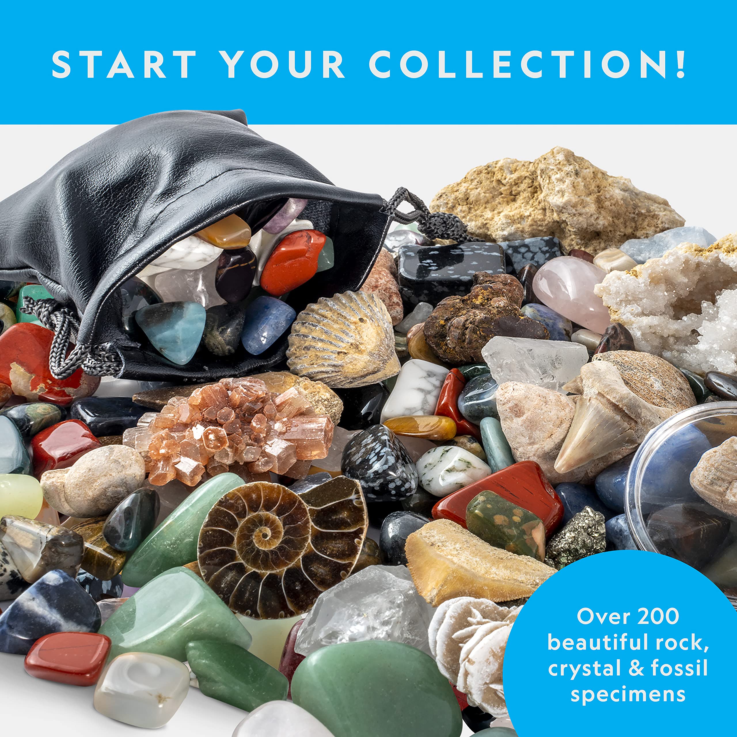 Mua Rock Collection Box for Kids – 200 Piece Gemstones and Crystals Set ...