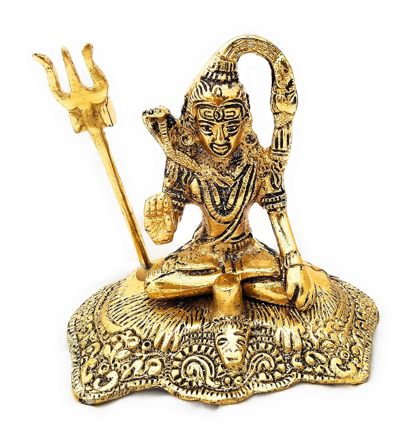 Buy DreamKraft Metal Lord Shiva Statue Decorative showpiece(Gold ...