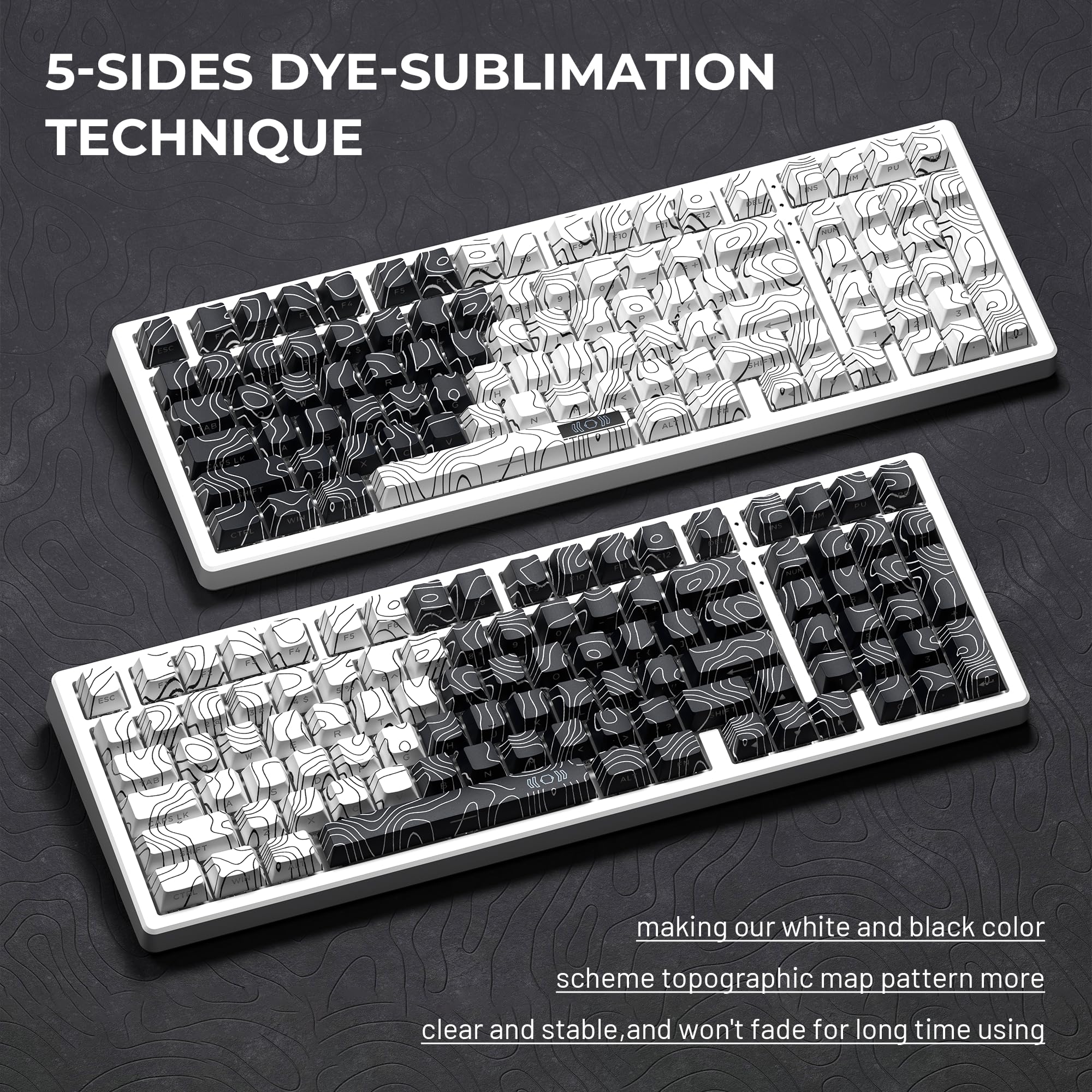 Mua XVX Topographic PBT Keycaps,Side Printed Shine Through Keycaps ...