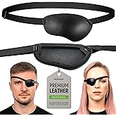 Amazon.com: Premium Handmade Leather Eye Patch with Soft Foam Padding ...