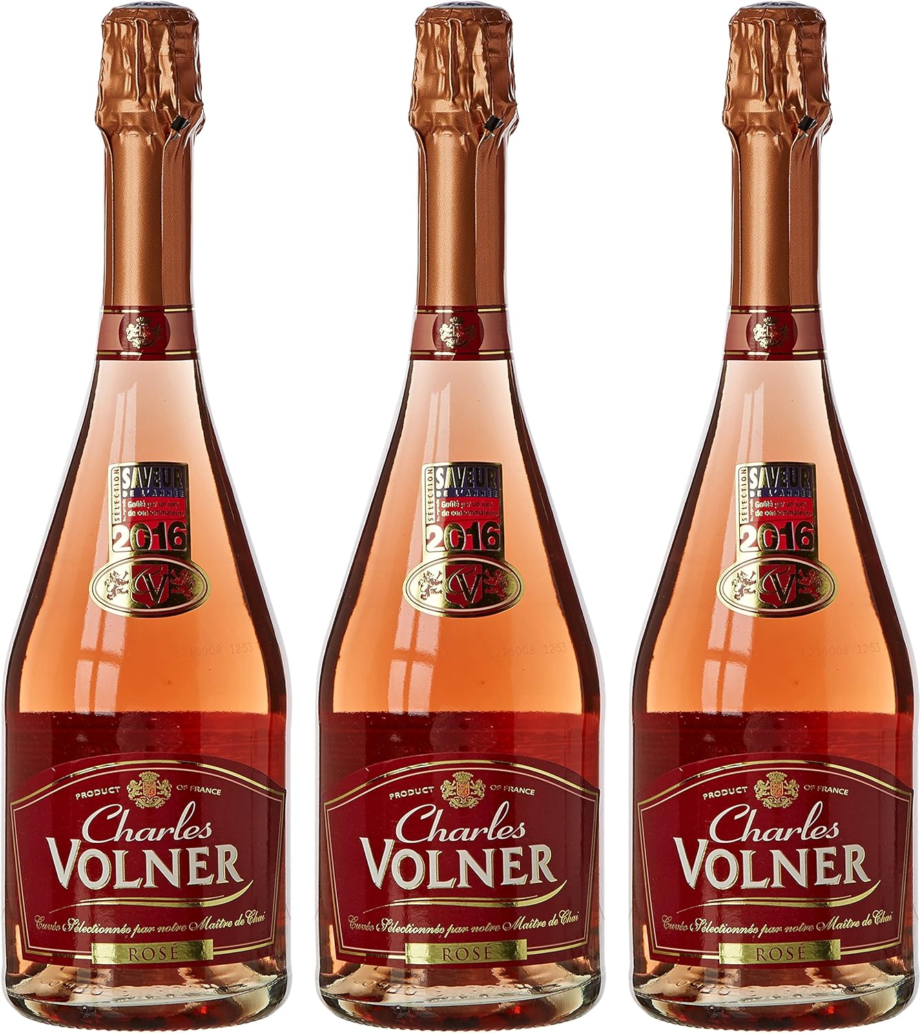 Charles VOLNER France Champagne Vin Mousseux Rose 75 cl - Lot de 3 ...