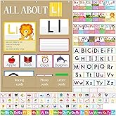 Amazon.com: Motiskyy 34" x 27" All About Letters Pocket Chart Alphabet ...