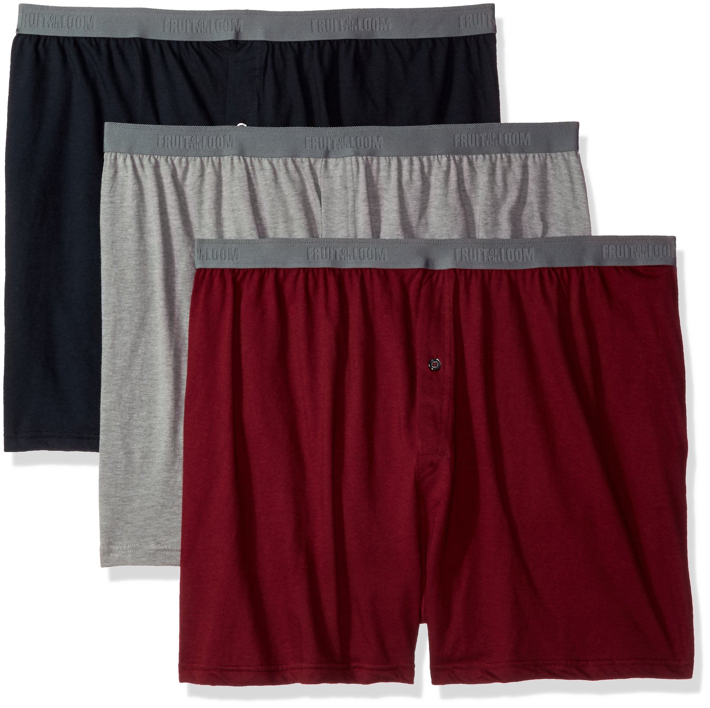 Fruit of the Loom Men's 3-Pack Premium Big Man Knit Boxer, assorted, 5X ...