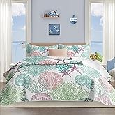 Amazon.com: Tritard 3 Piece Coastal Quilt Sets California King Size - Reversible Microfiber ...