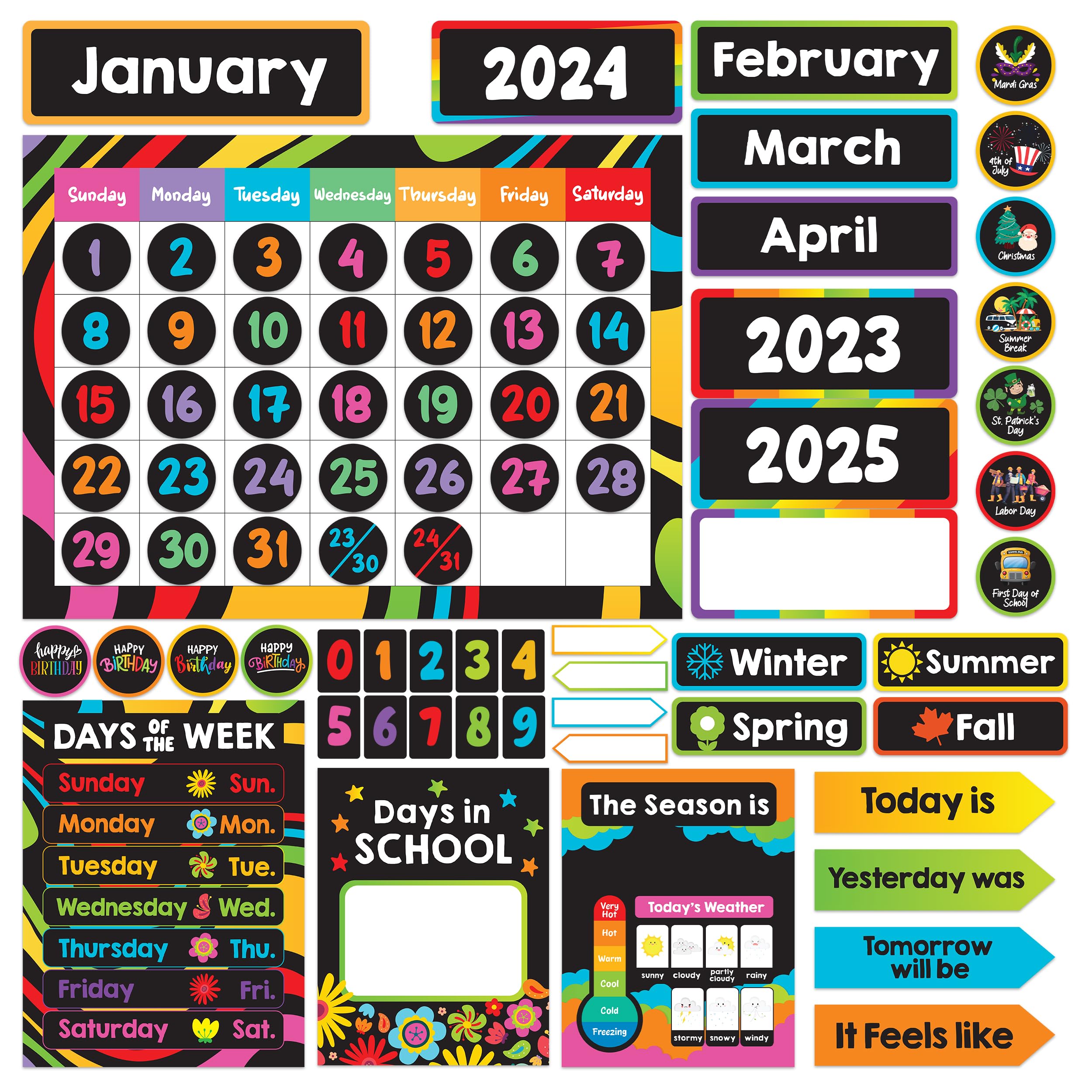 Mua 143 Pcs Classroom Calendar Set Bulletin Board - School Calendar for ...