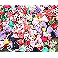 Amazon.com: 100 Pcs Mini Grosgrain Ribbon Bow Flowers Craft Ribbon Bow Appliques Small Bows for ...