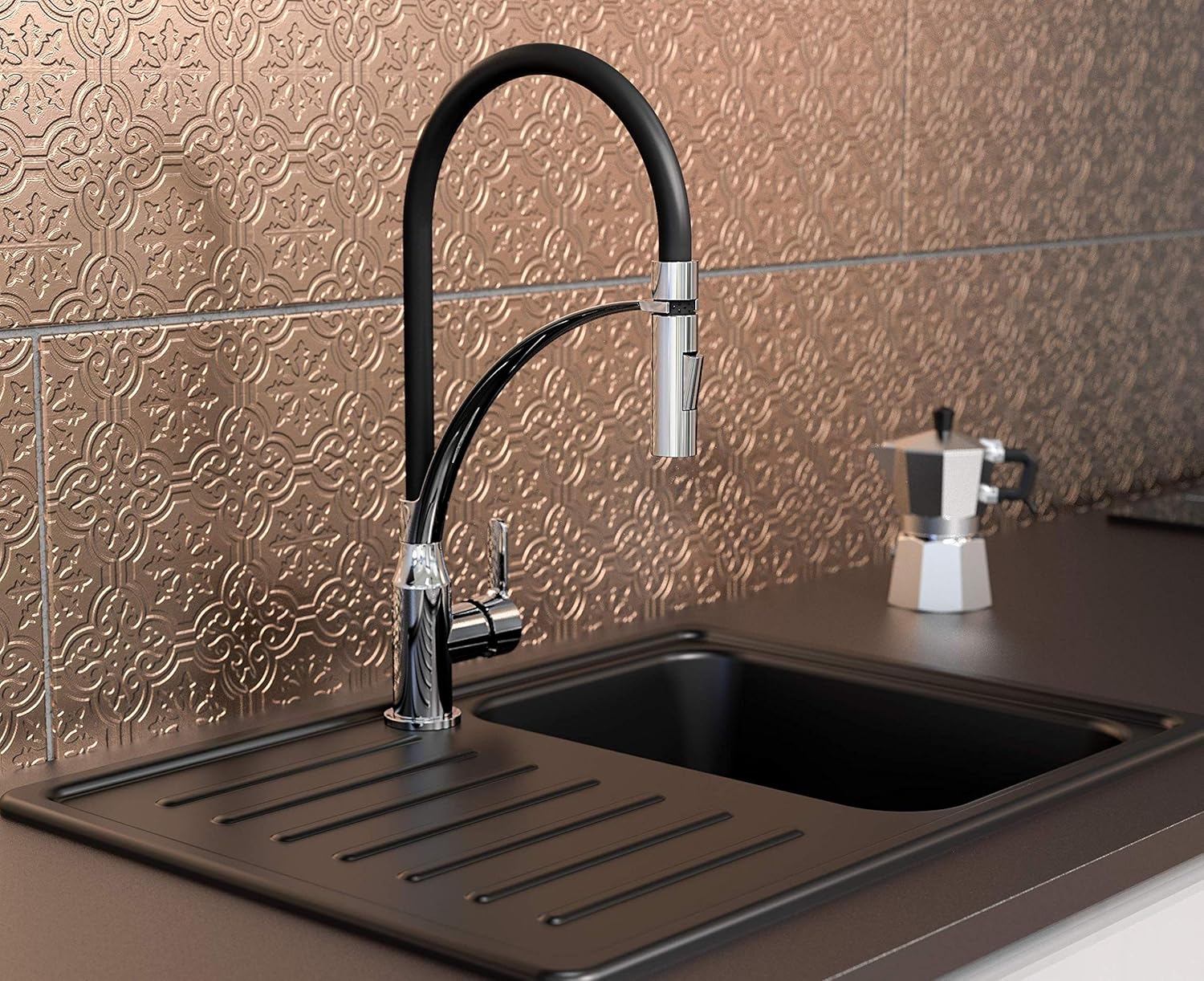 EISL NI183CARCRB CARNEO Kitchen Tap with Extendable Shower Tap for ...