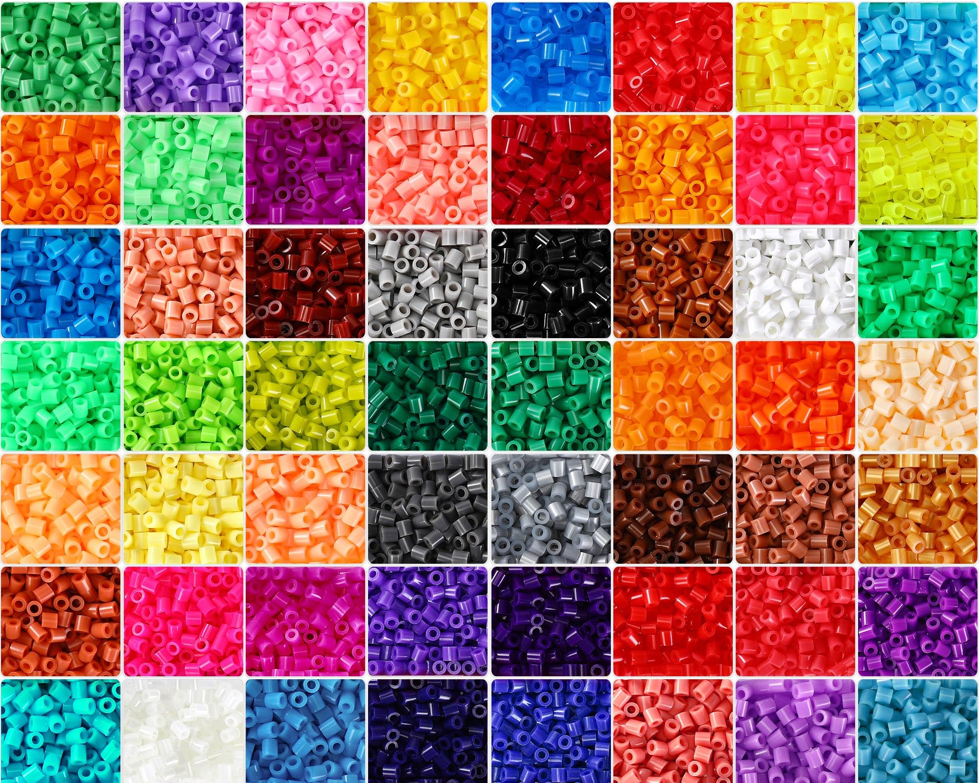 Libima 56000 Pcs 56 Bags Fuse Beads Bulk for Kids Art and Crafts 5 mm ...