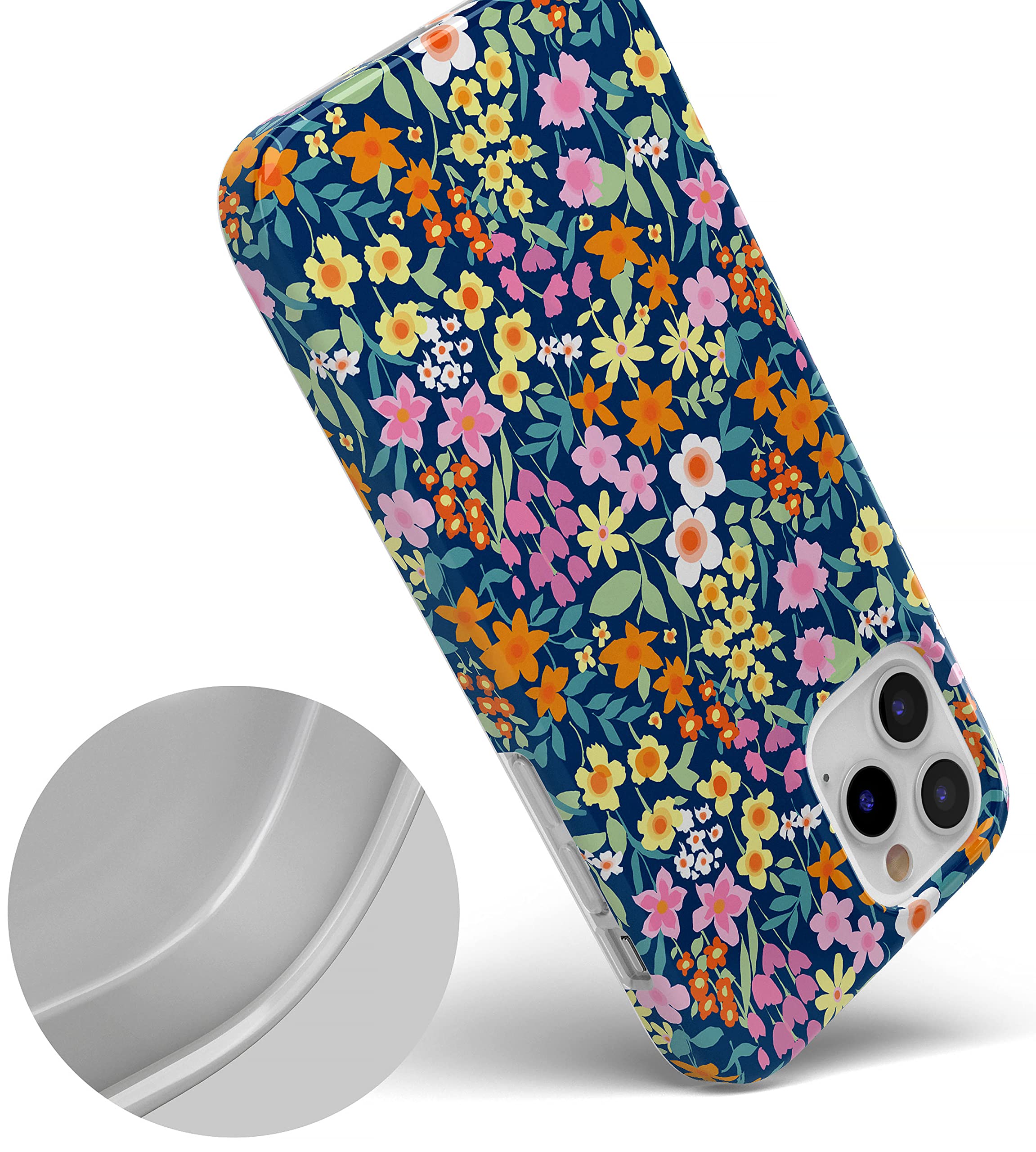 Mua Casely iPhone 13 Case | Compatible with MagSafe | Full Bloom | Navy Floral Case trên Amazon ...