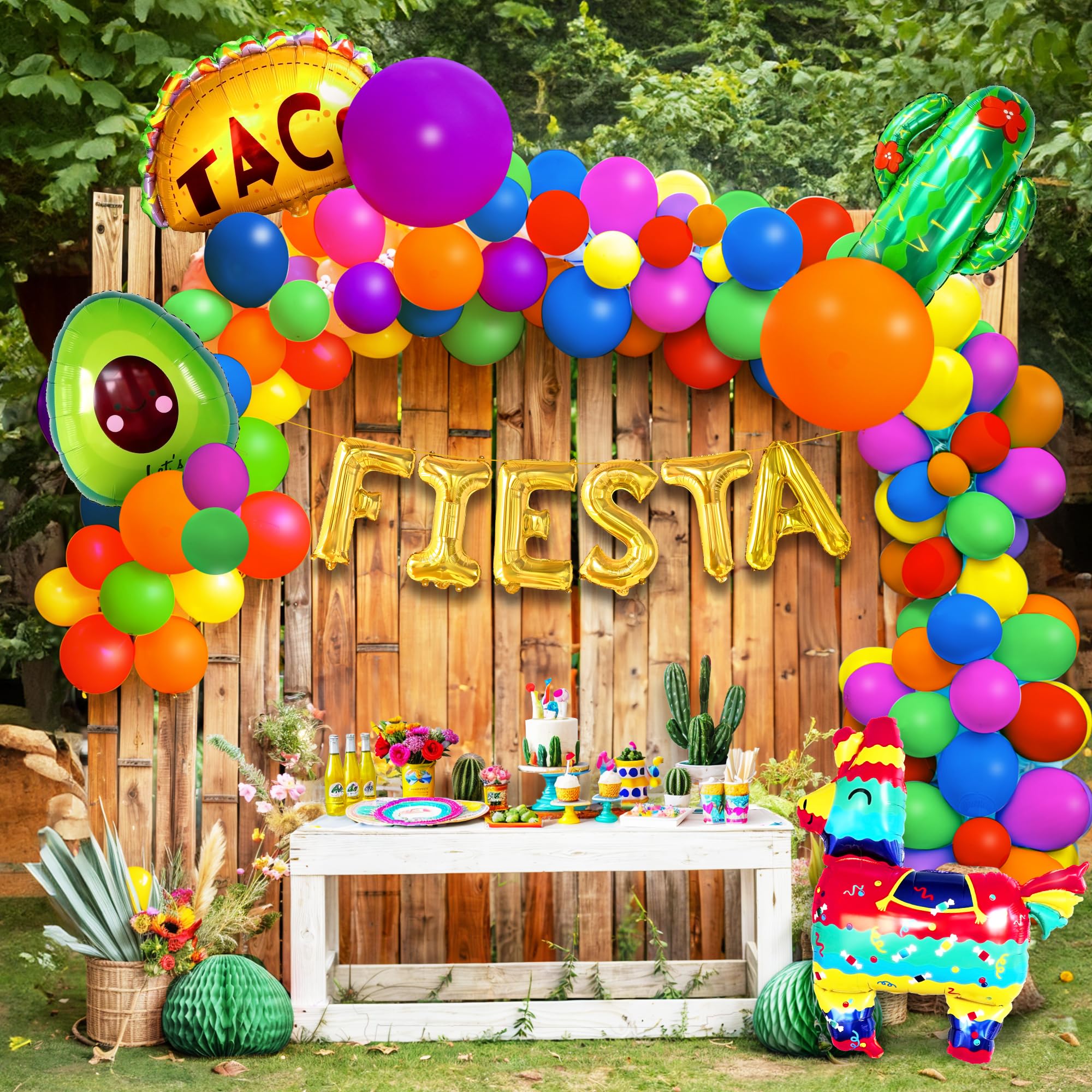 KatchOn, 105 Pcs Fiesta Balloon Arch Kit - Cinco De Mayo Balloon Arch ...