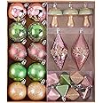 Amazon.com: DecorbyHannah Spring Ornaments Decorations, 21ct Green Pink ...