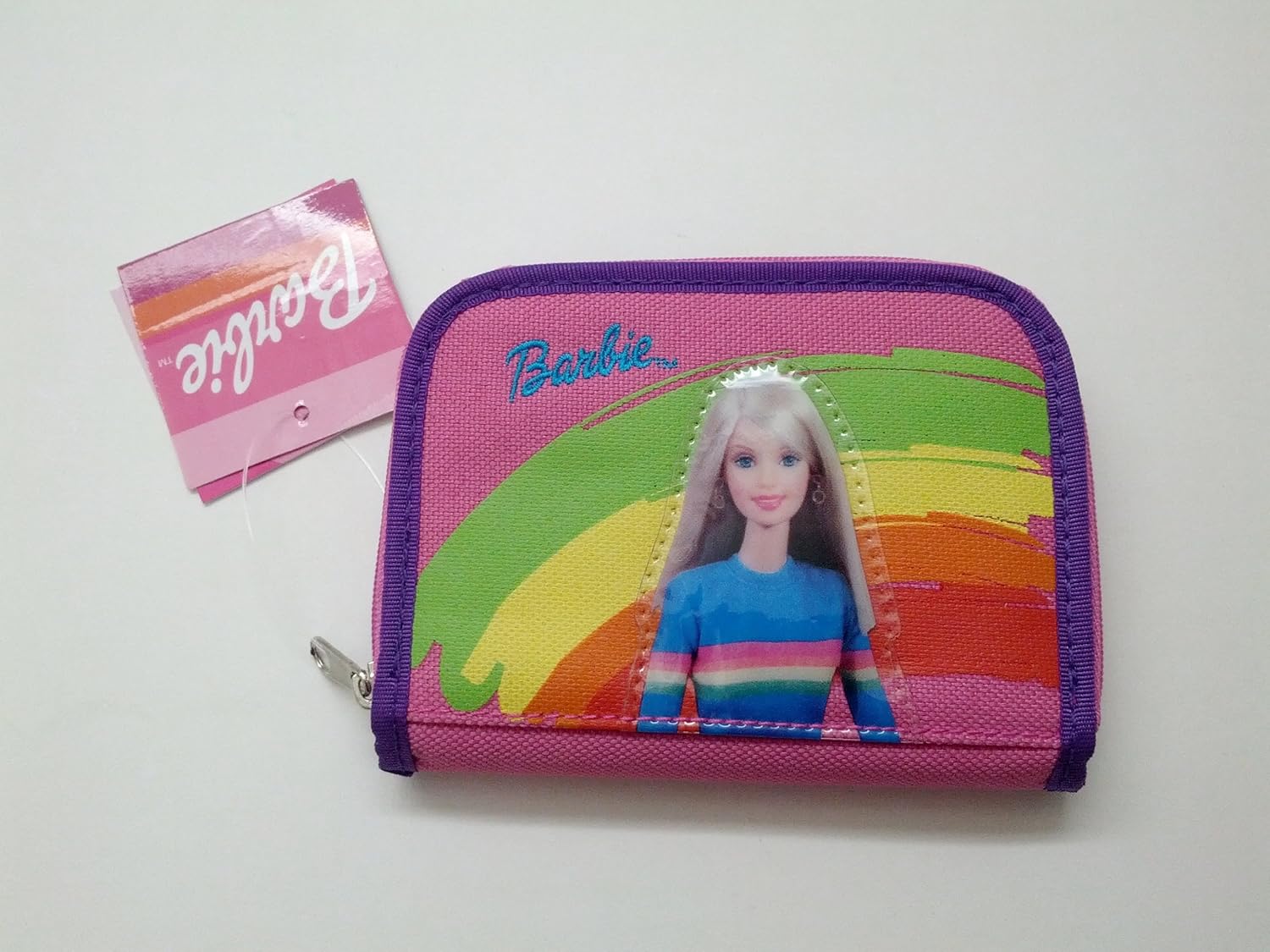 Amazon.com: Licensed Barbie PINK Canvas Zip Wallet - RAINBOW: Beauty