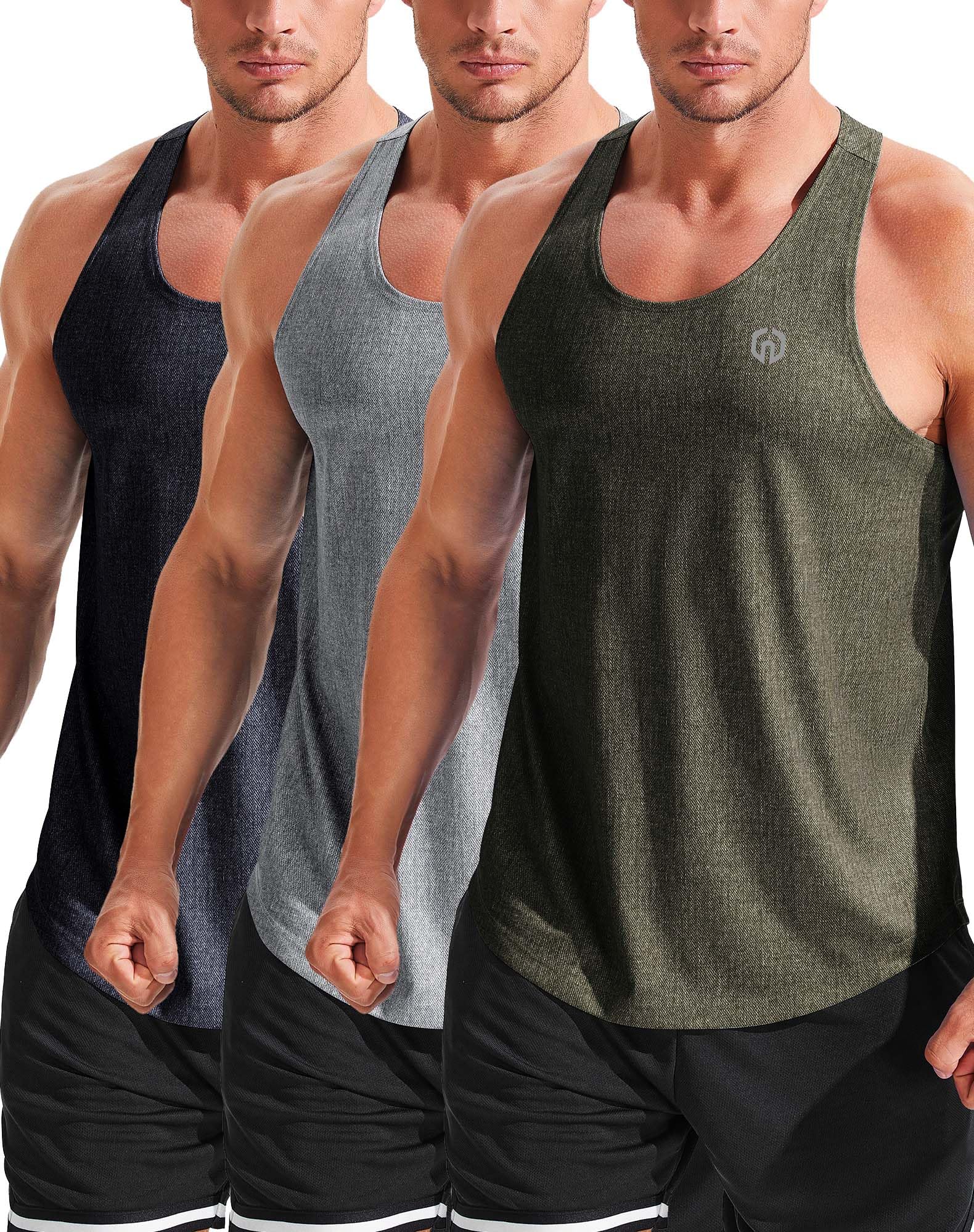 NELEUS Men's Workout Running Tank Top Sleeveless Gym Athletic Shirts ...