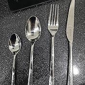 Viners 24 Piece Stainless Steel Cutlery Set. Viners Splendour Hammered ...