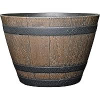 Amazon.com : Classic Home and Garden Whiskey Resin Flower Pot Barrel ...