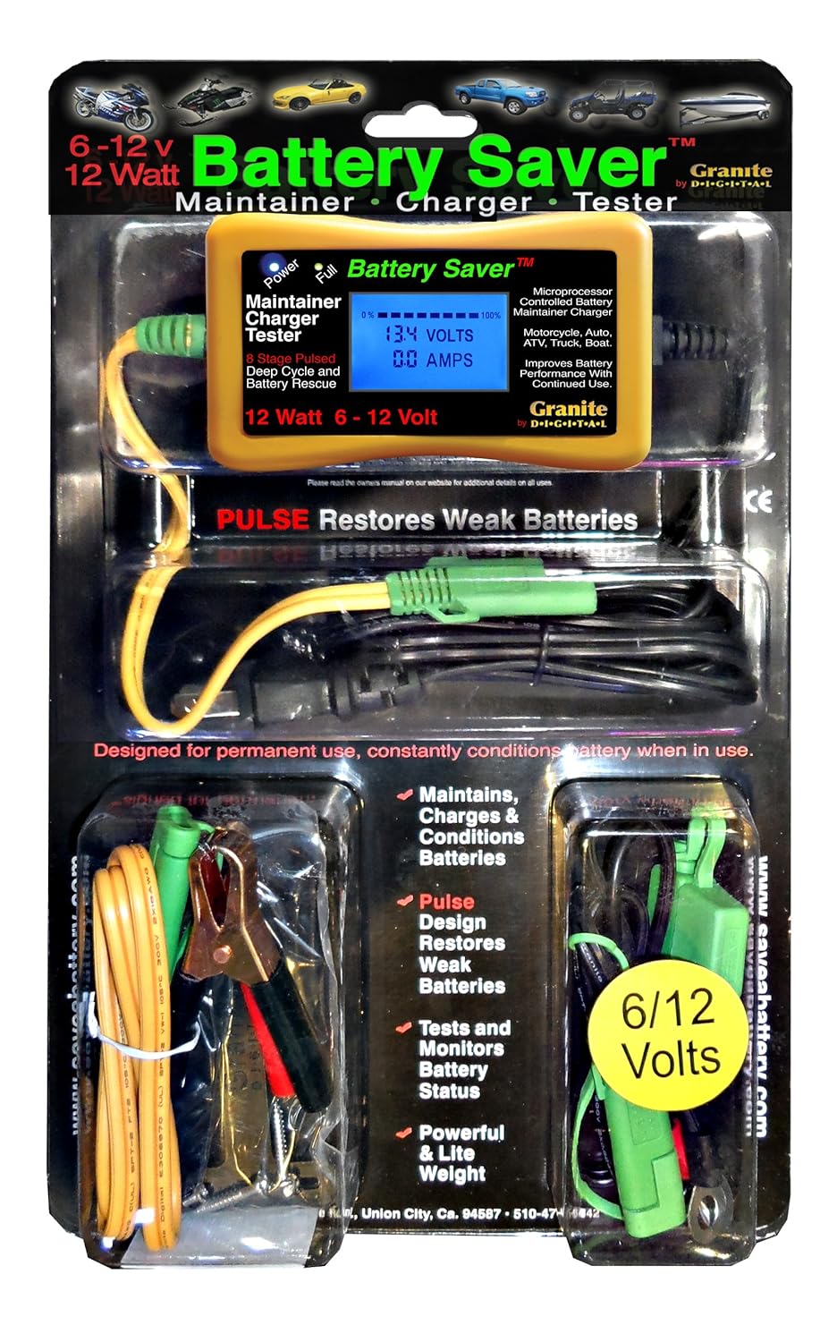 Tools & Equipment Battery Saver 1200-LCD 12W Pulse Battery Maintainer ...