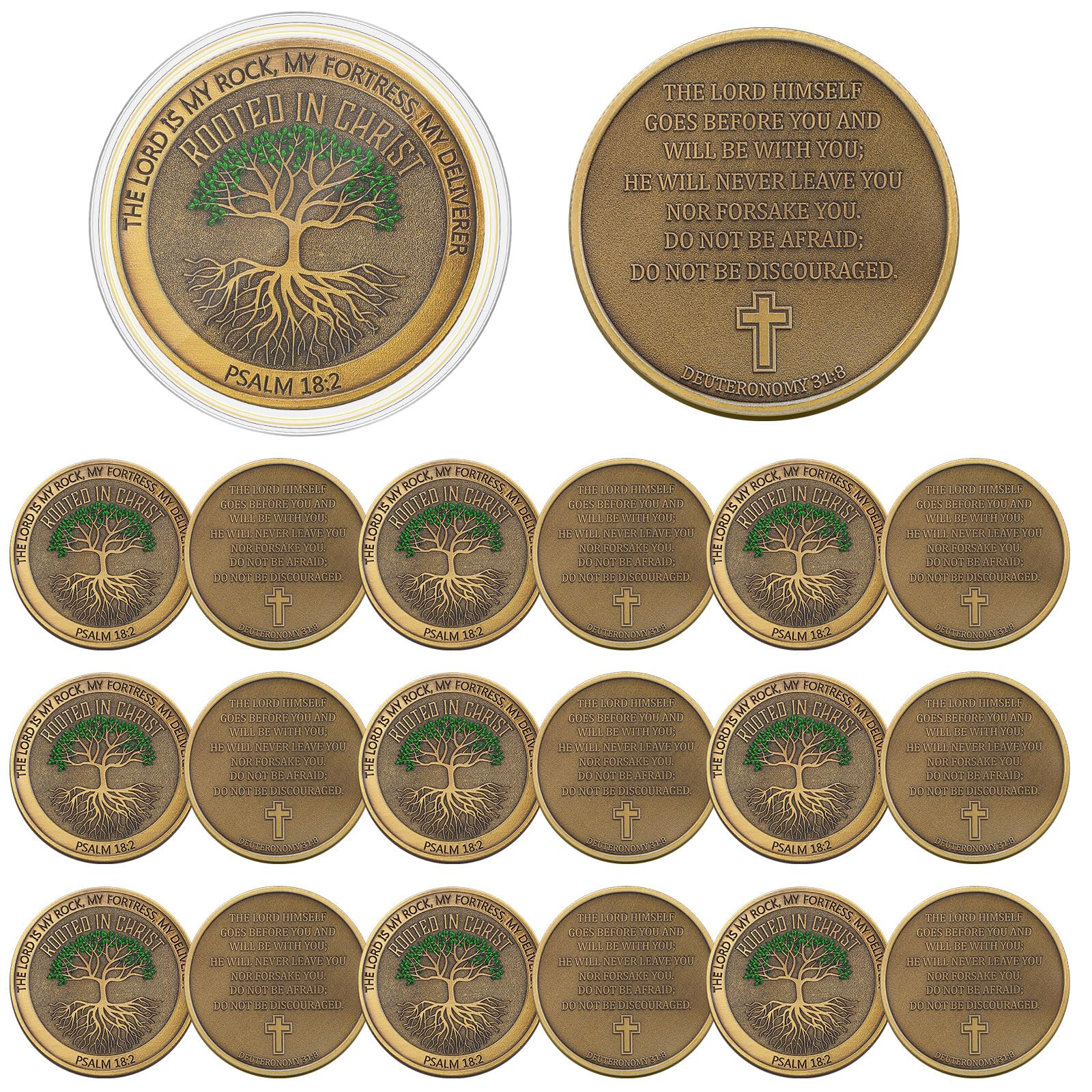 Siifert 20 Pcs Christian Rooted in Christ Coin The Lord is My Rock ...