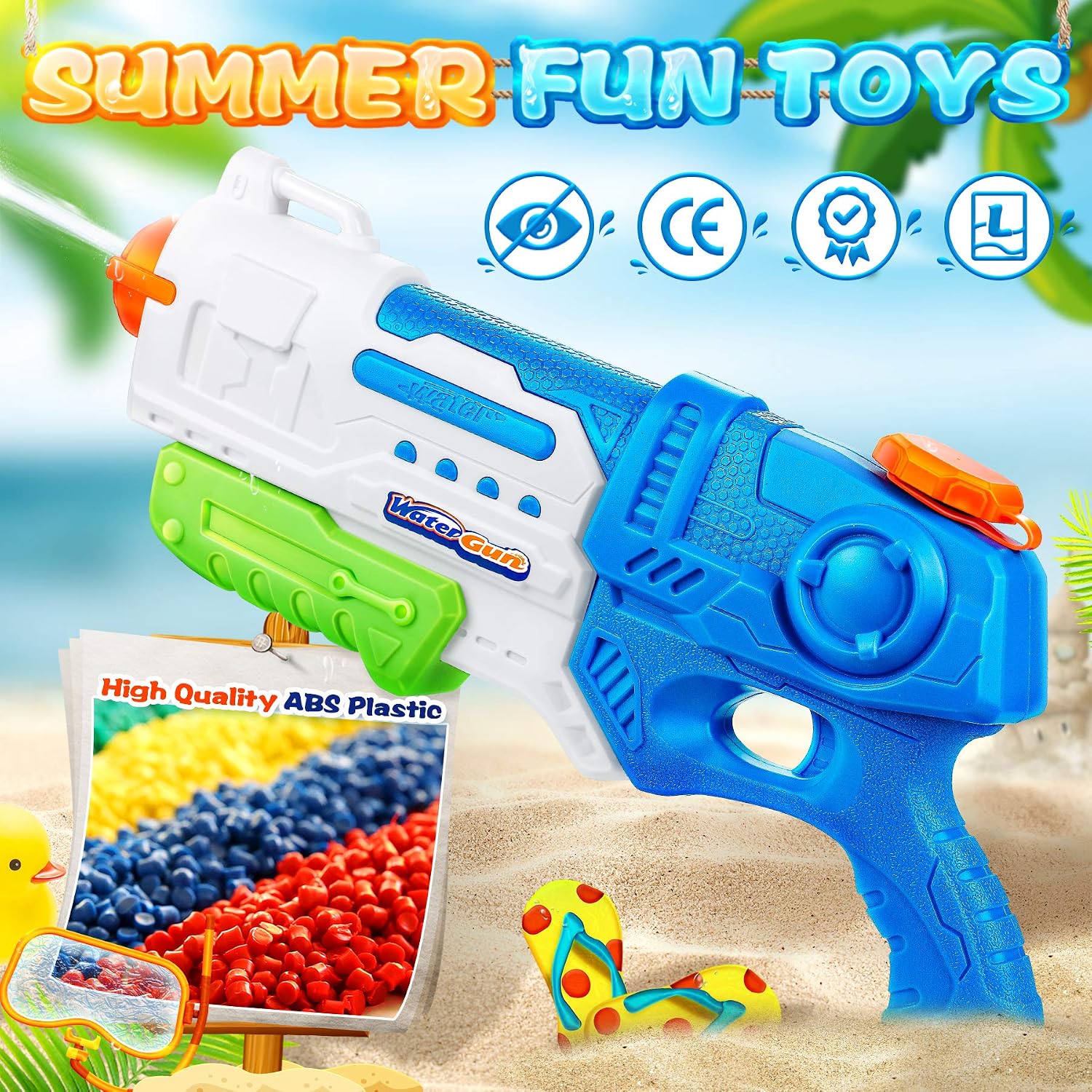 lenbest 2 Pack Water Gun for Kids, Powerful Water Pistol with 900ML ...