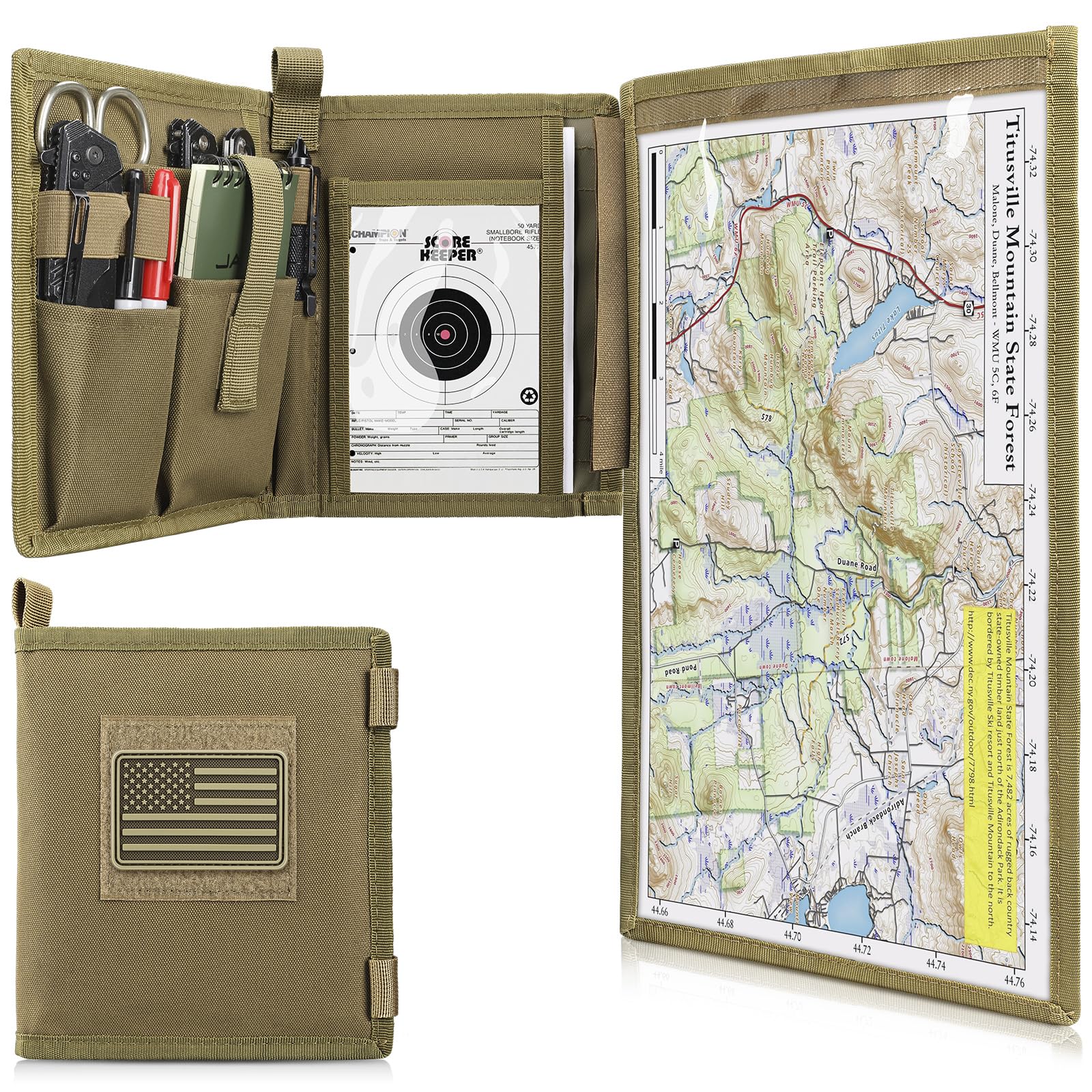 LIVANS Tactical Map Case Military Map Pouch Holder Army Map Protector ...
